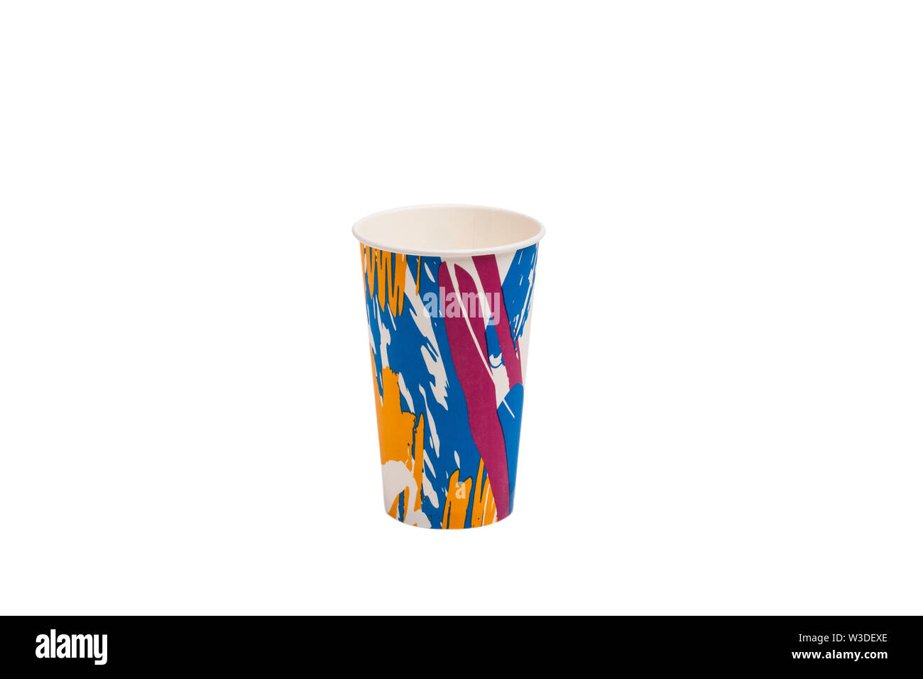 Colorful paper cup isolated on white Stock Photo - Alamy