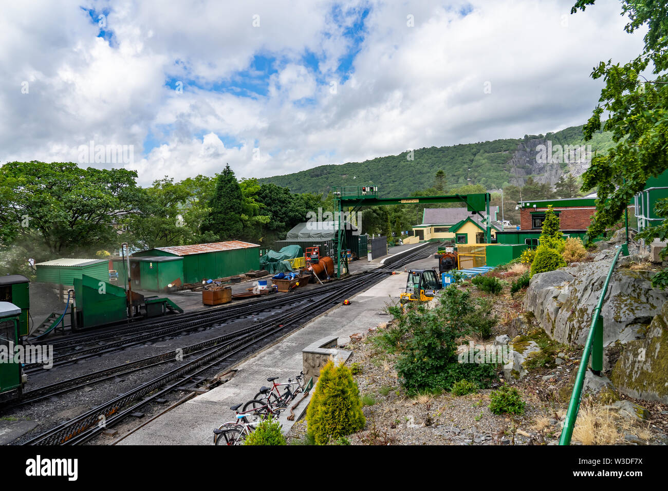 A view of the railway yard of Llanberis station on the Mount Snowdon ...