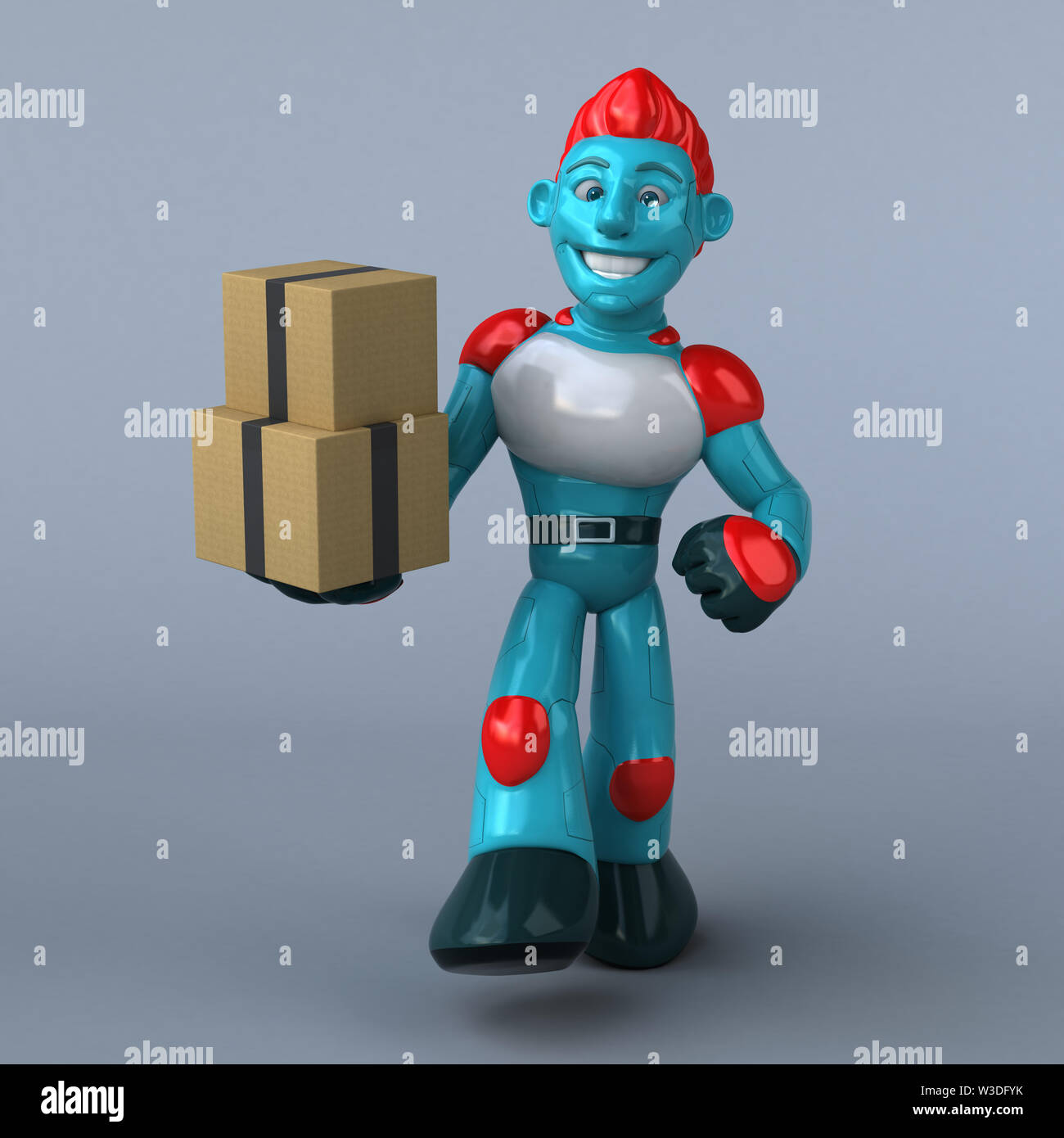 Red Robot - 3D Illustration Stock Photo - Alamy