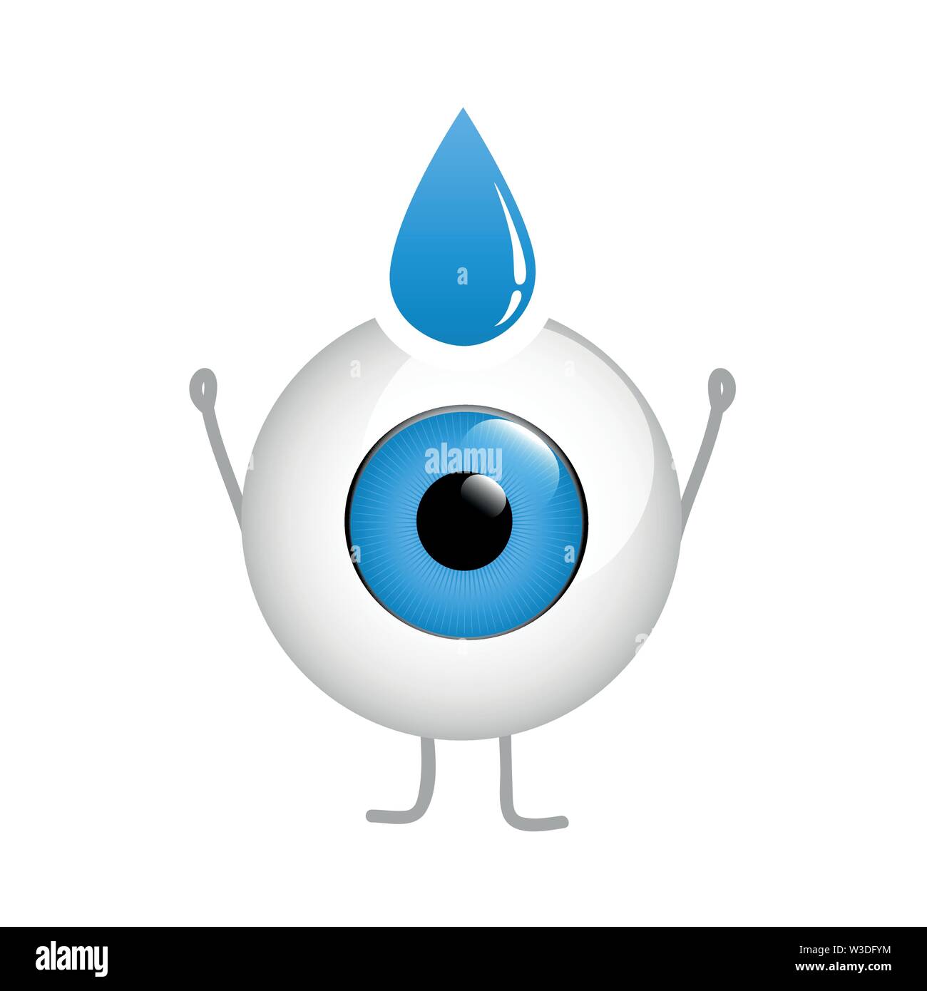 happy eye cartoon with eye drop isolated on white background vector ...
