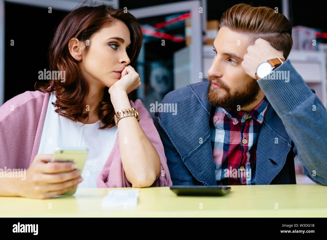 Sad man couple problems sitting hi-res stock photography and images - Alamy