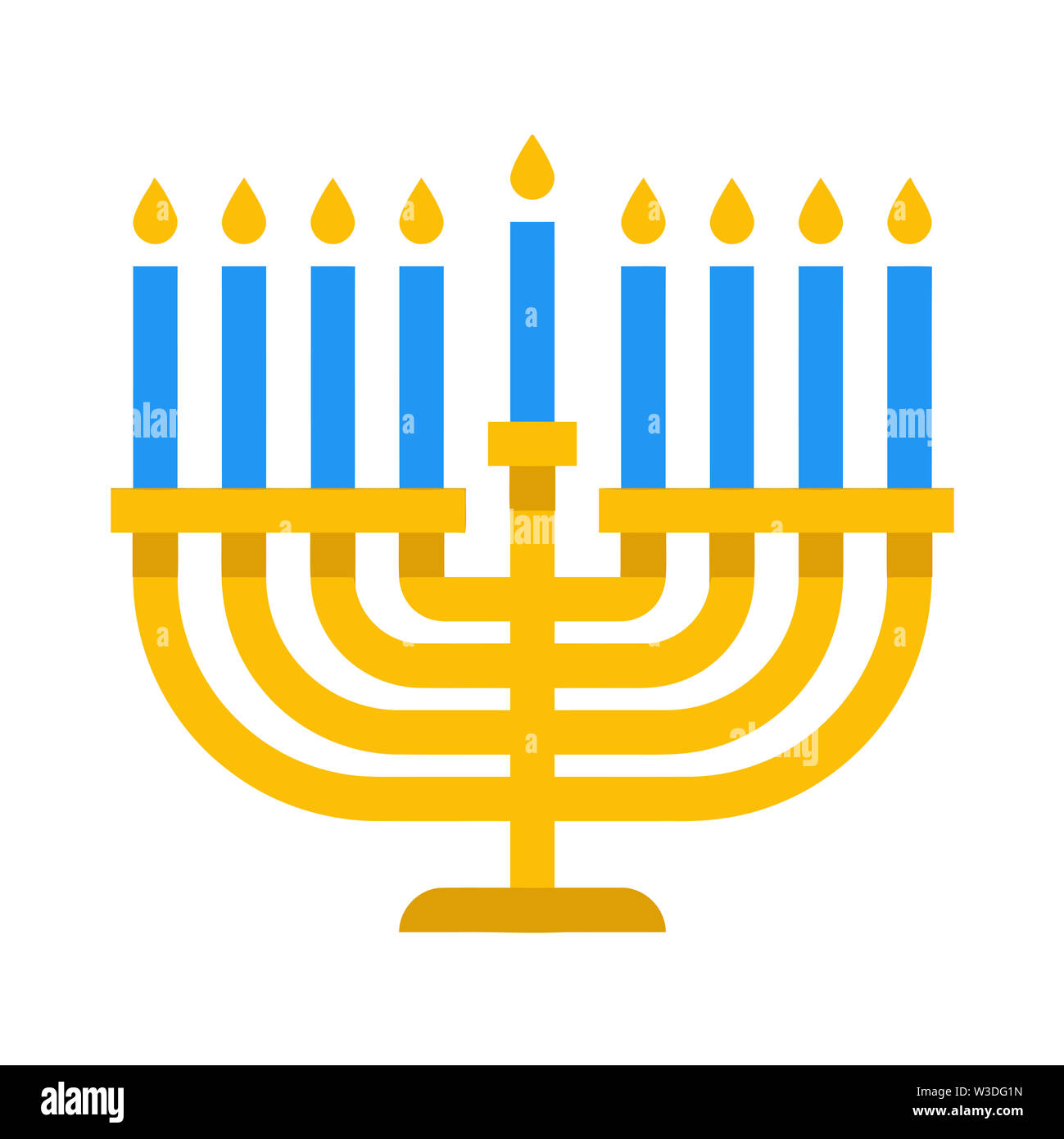 jewish judaism hanukkah candles golden blue illustration Stock Photo ...