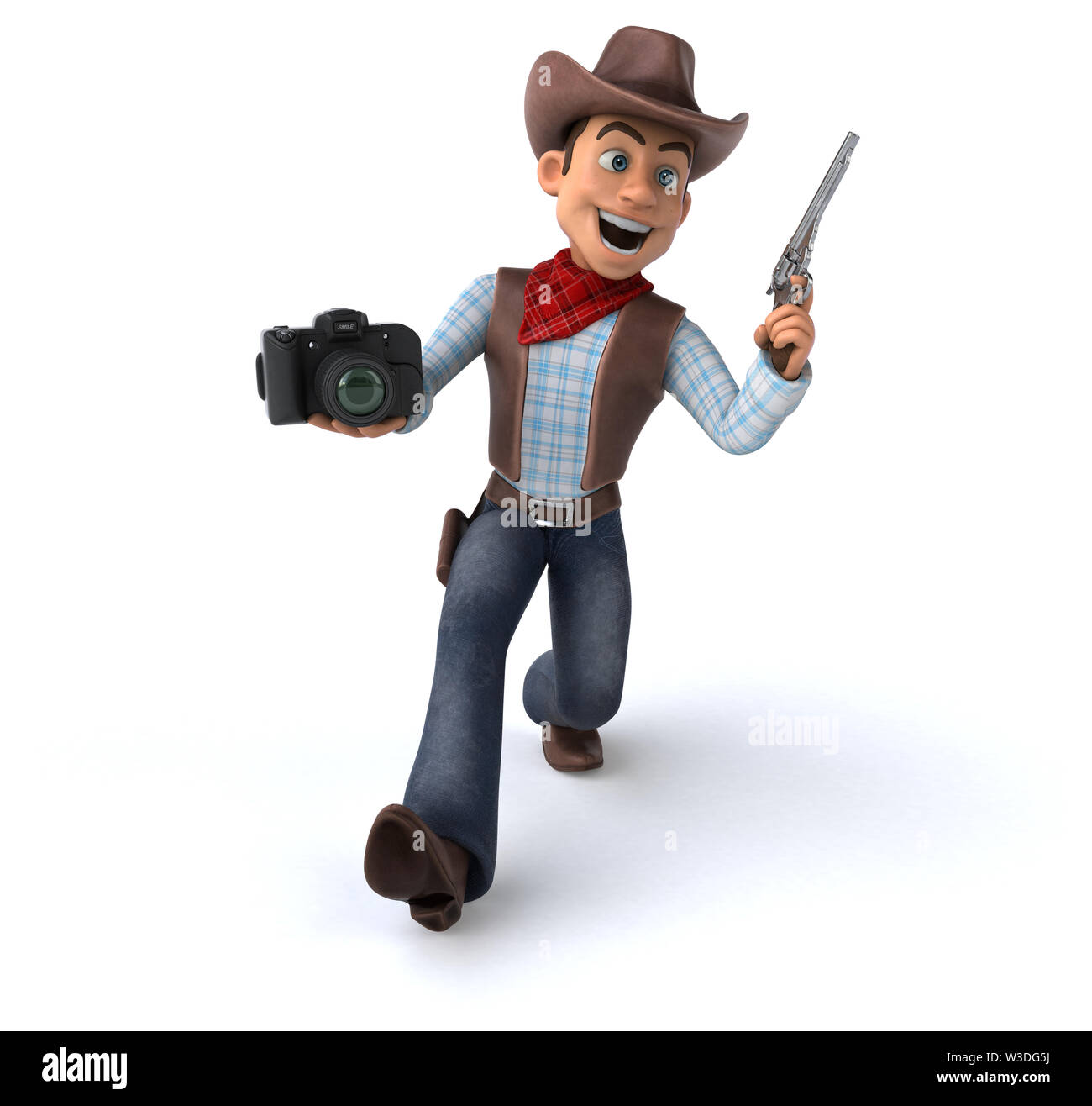 Fun Cowboy - 3D Illustration Stock Photo - Alamy