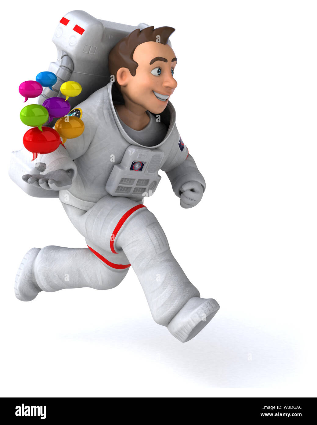 Fun astronaut - 3D Illustration Stock Photo - Alamy