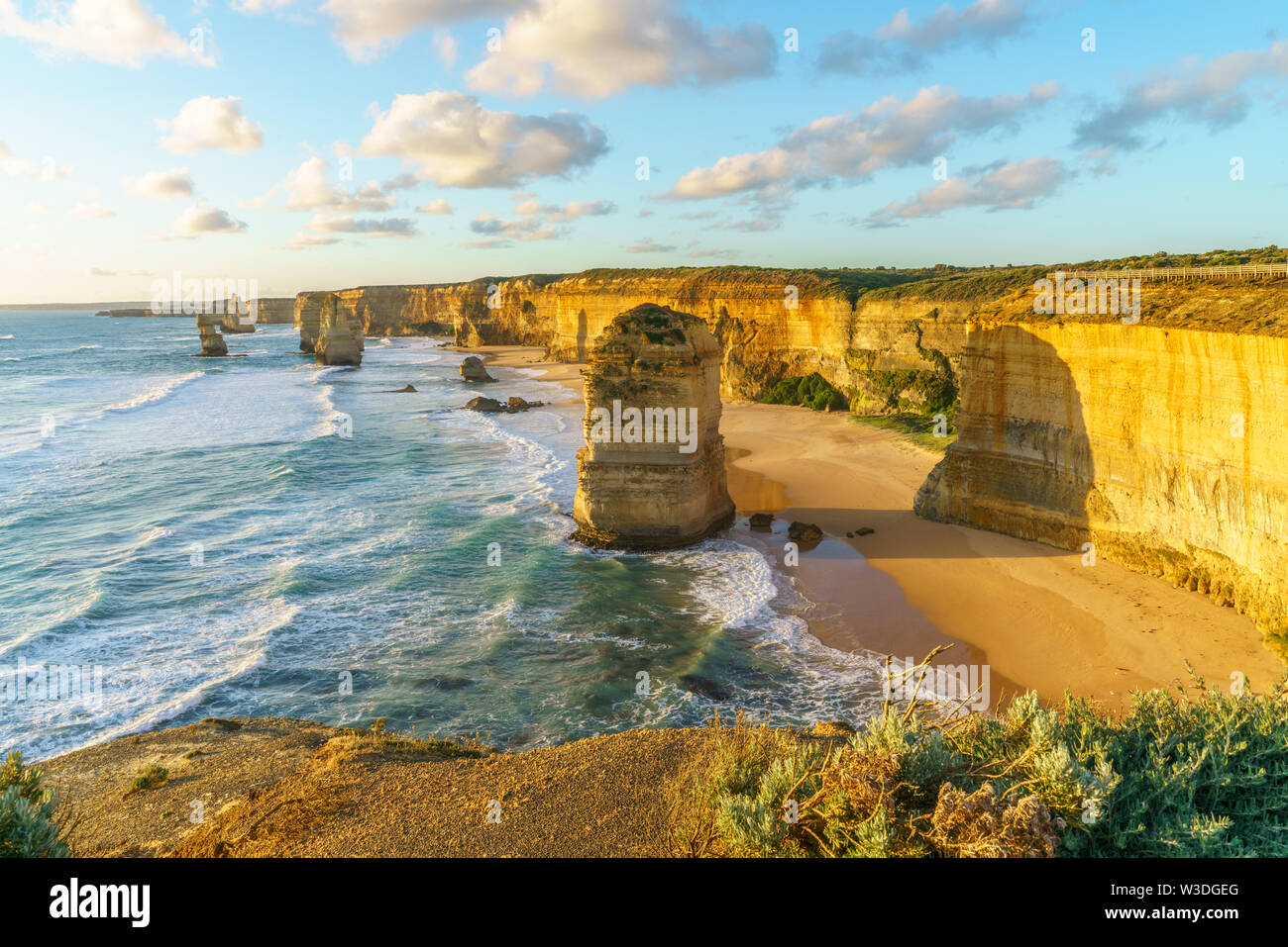 twelve apostles marine national park at sunset,great ocean road at port ...