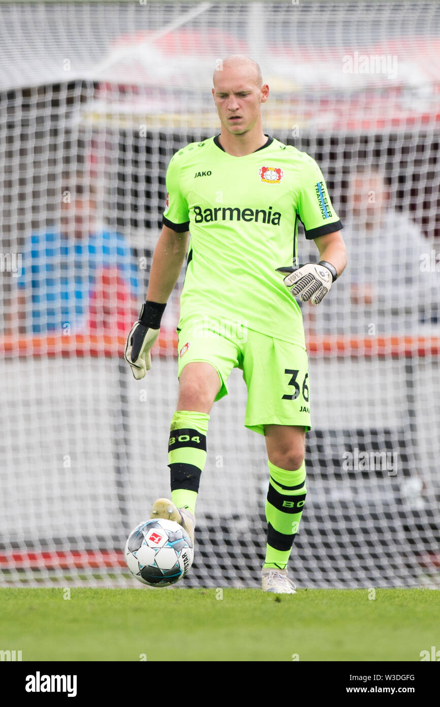 Leverkusen, Deutschland. 13th July, 2019. goalie Niklas LOMB (LEV) with ...