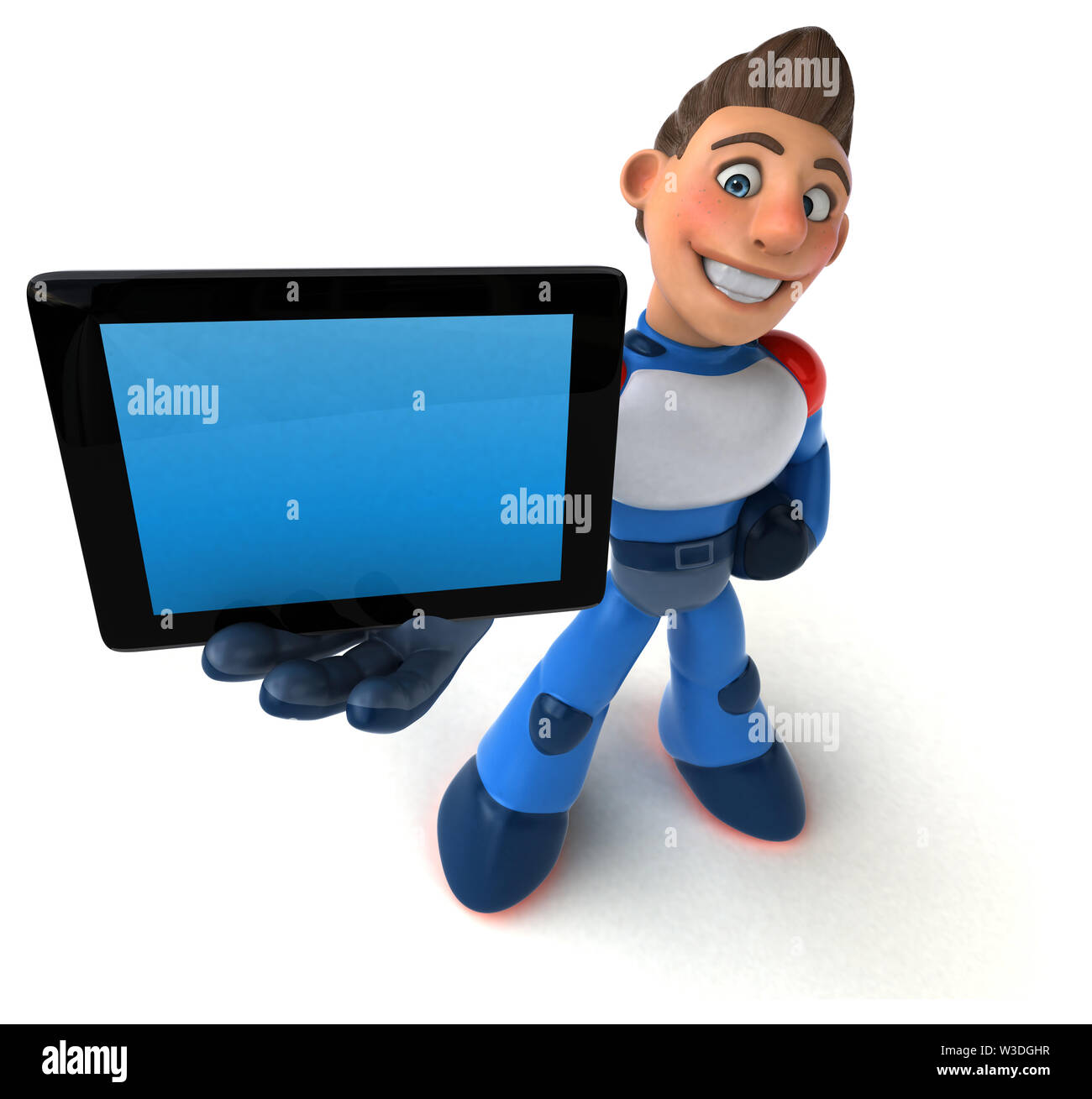 Cartoon illustration tablet super hero hi-res stock photography and ...