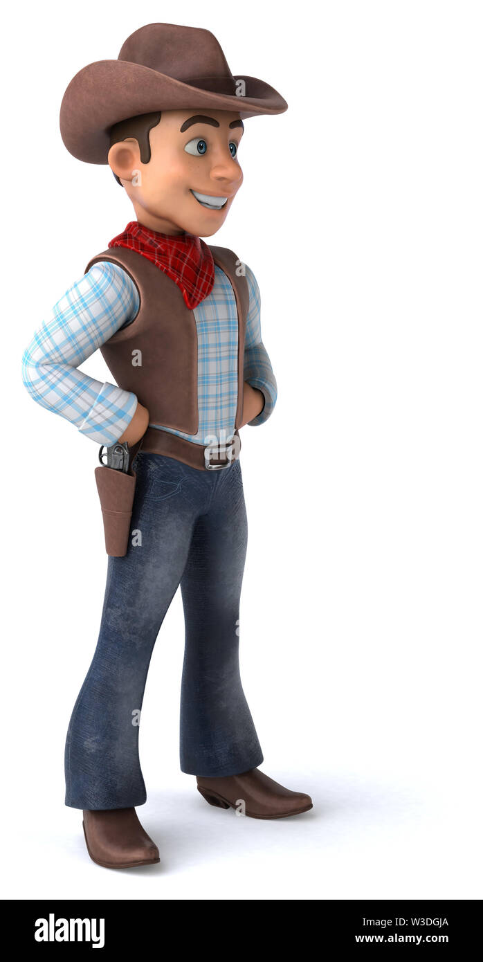 Fun Cowboy - 3D Illustration Stock Photo - Alamy