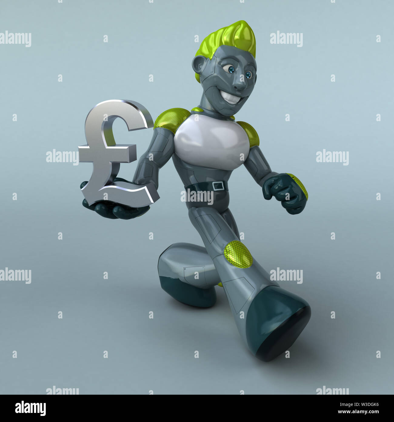 Green Robot - 3D Illustration Stock Photo - Alamy