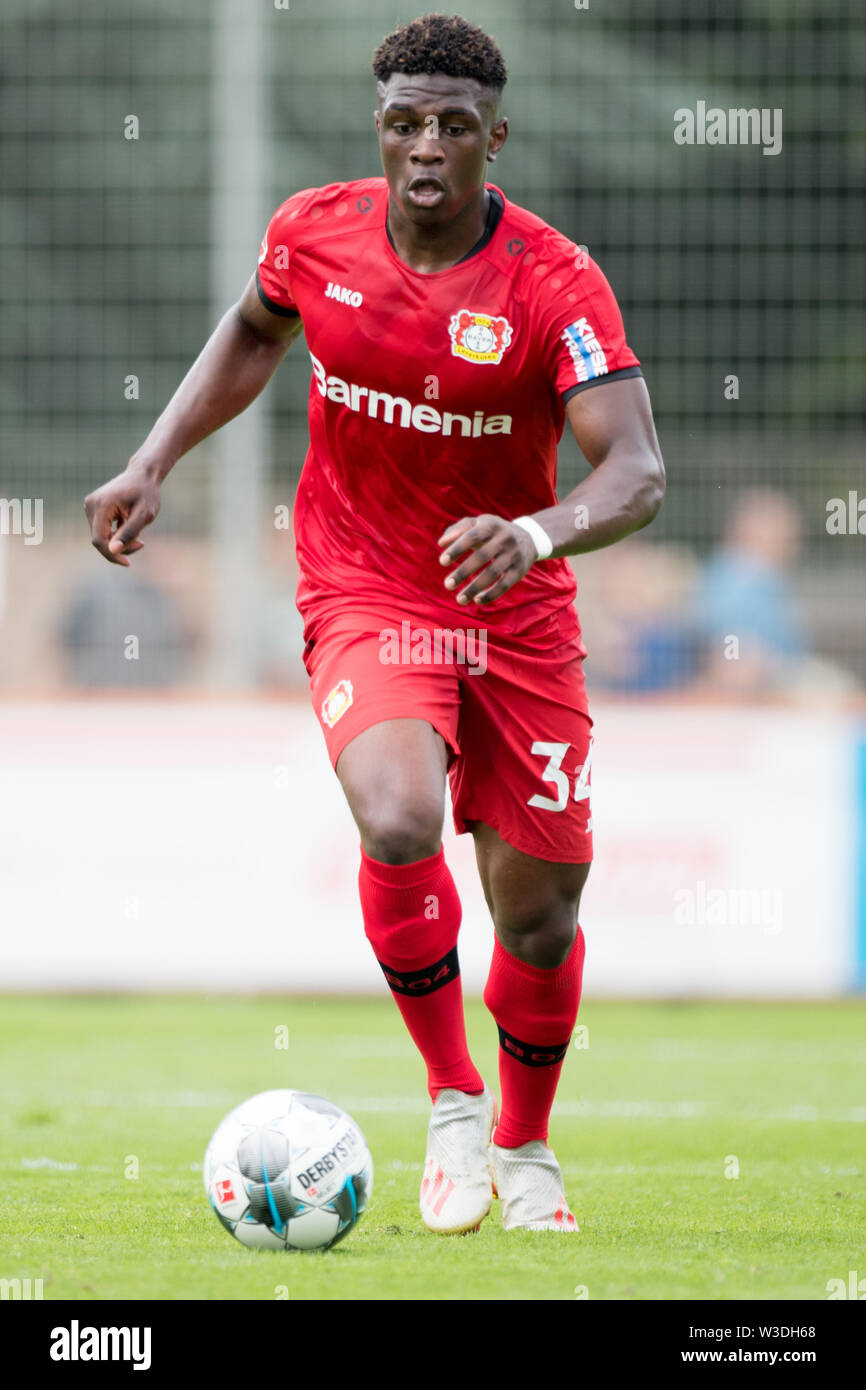 Leverkusen, Deutschland. 13th July, 2019. Kevin BUKSU (LEV) with Ball ...