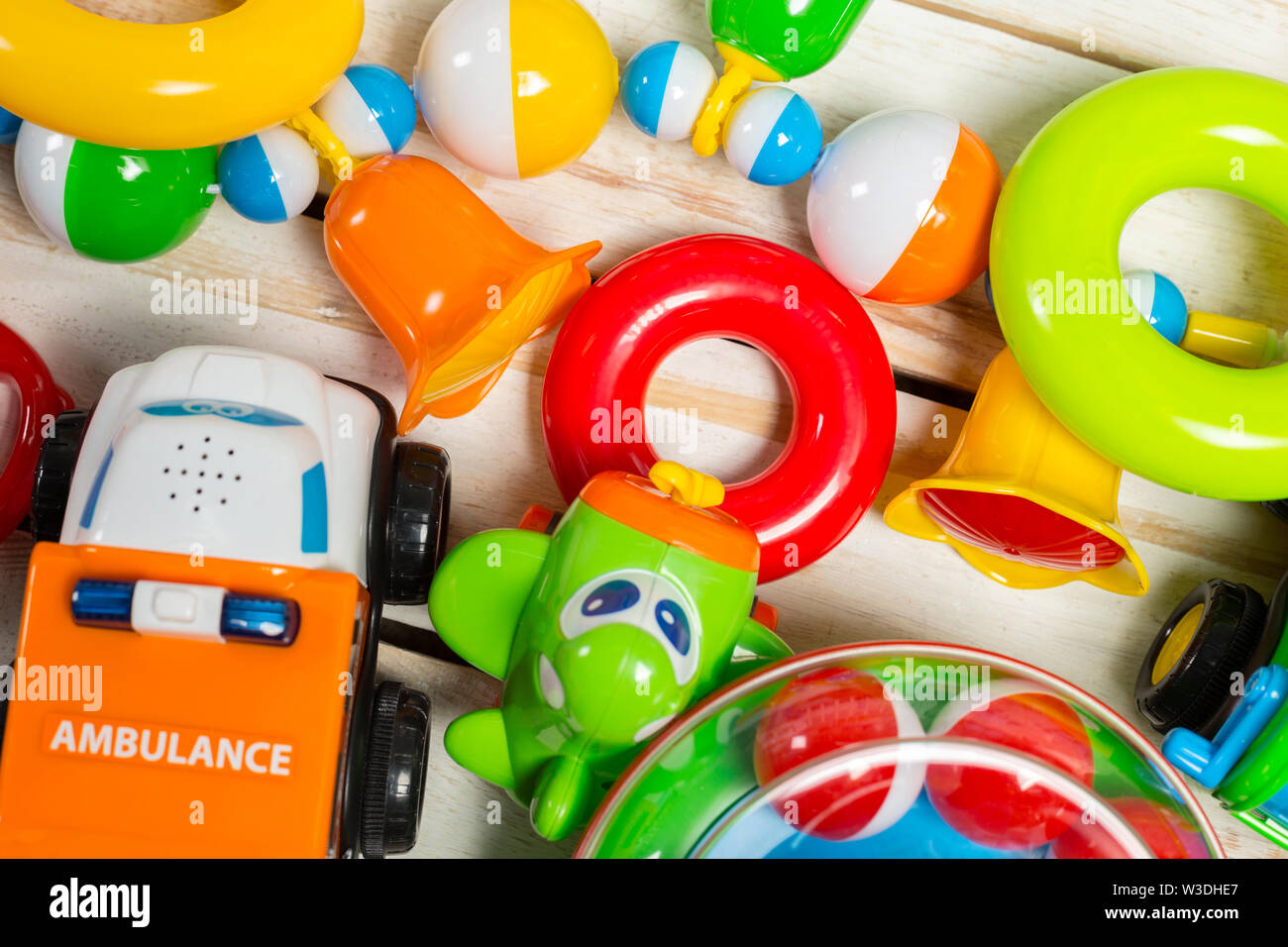 Set of children toys Stock Photo - Alamy