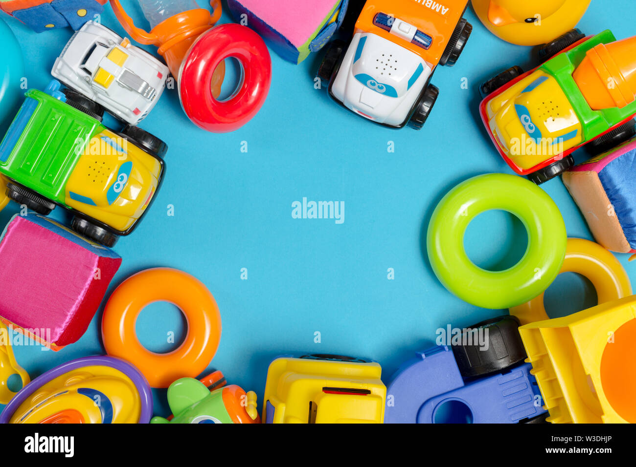 children toys, top view Stock Photo - Alamy