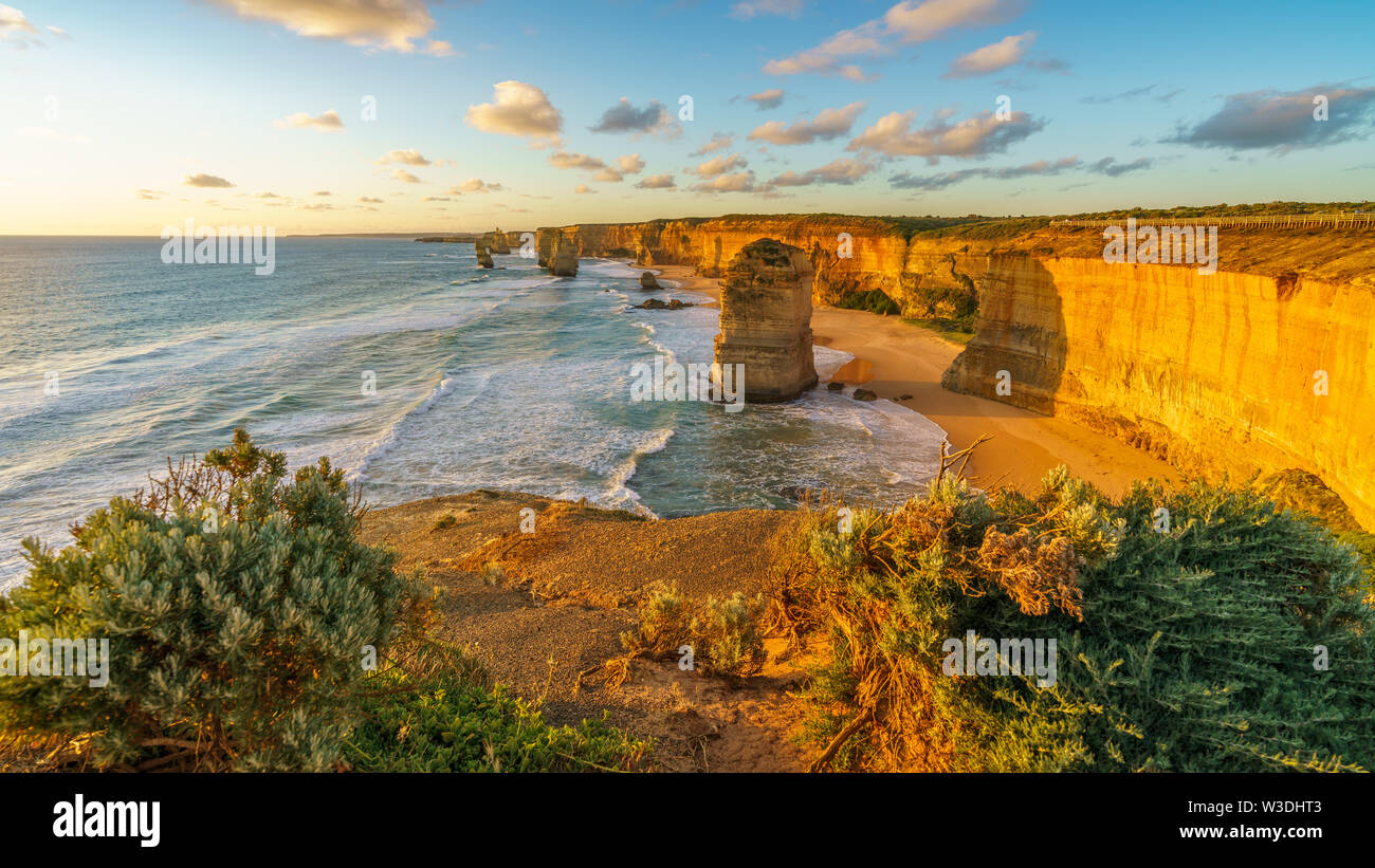 Twelve Apostles Marine National Park At Sunsetgreat Ocean Road At Port Campbell Victoria
