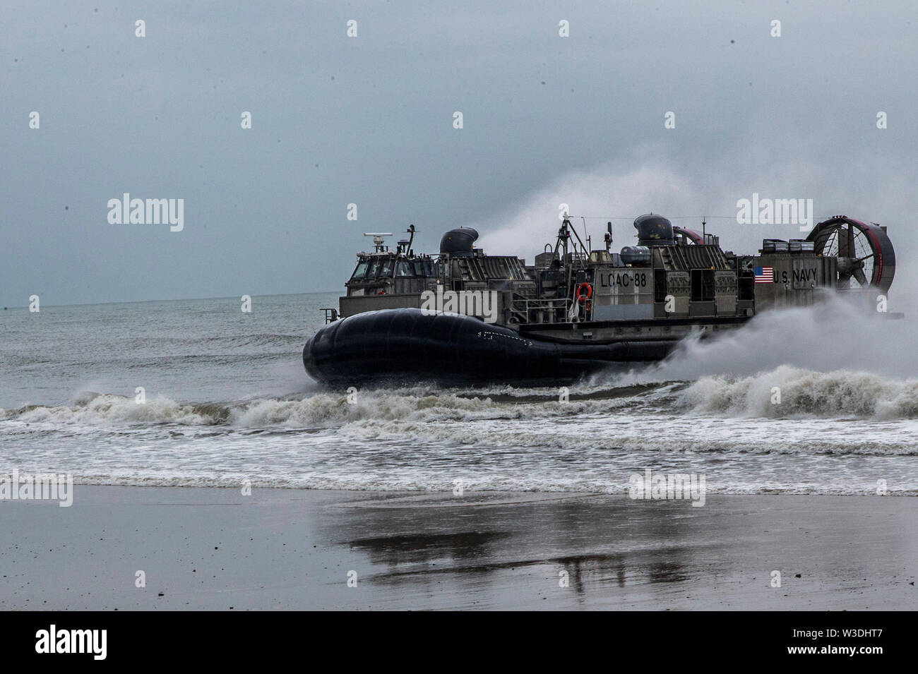 U.S. Navy landing craft, air cushion (LCAC) with Amphibious Squadron ...