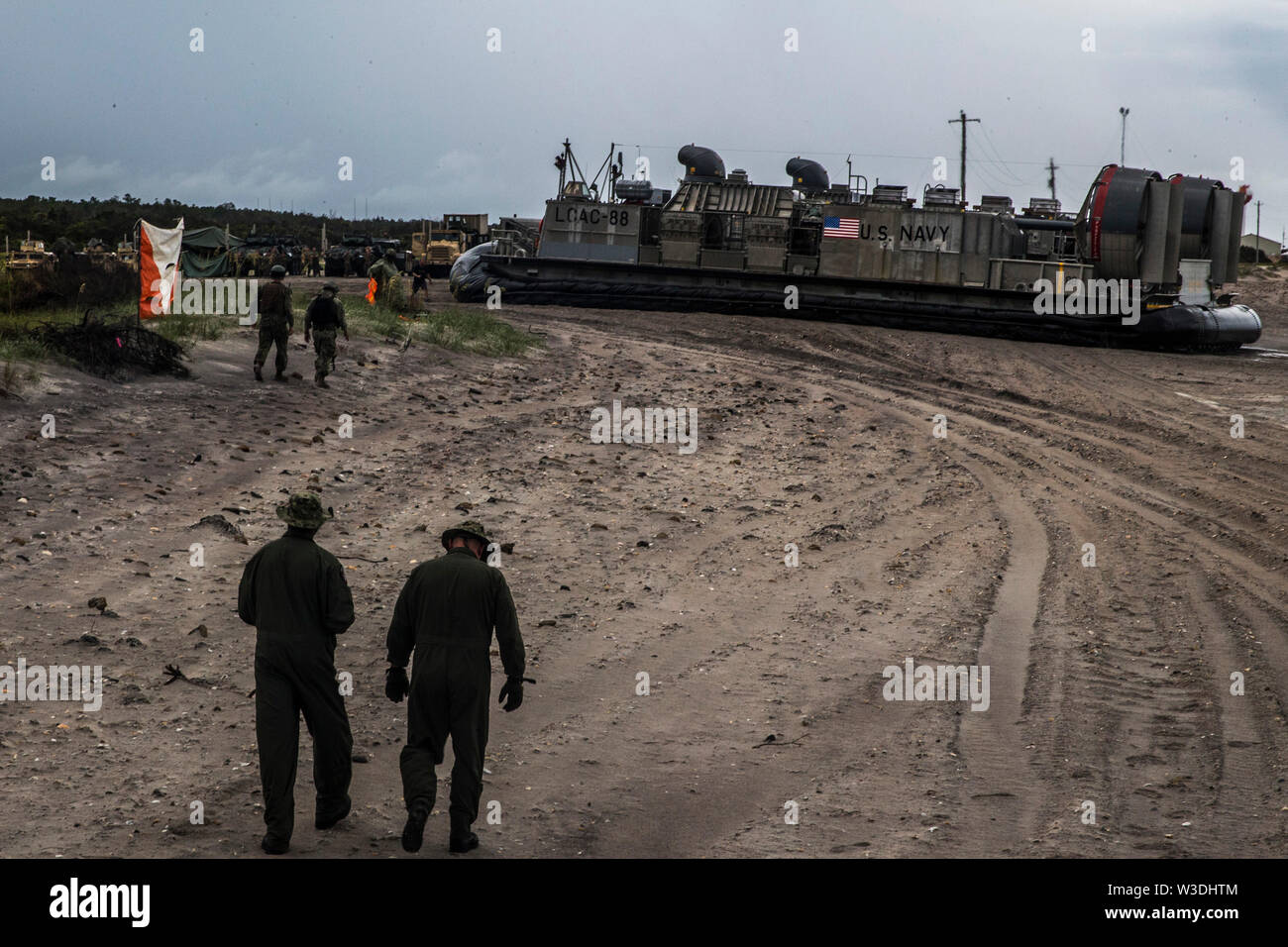 U.S. Navy landing craft, air cushion (LCAC) with Amphibious Squadron ...