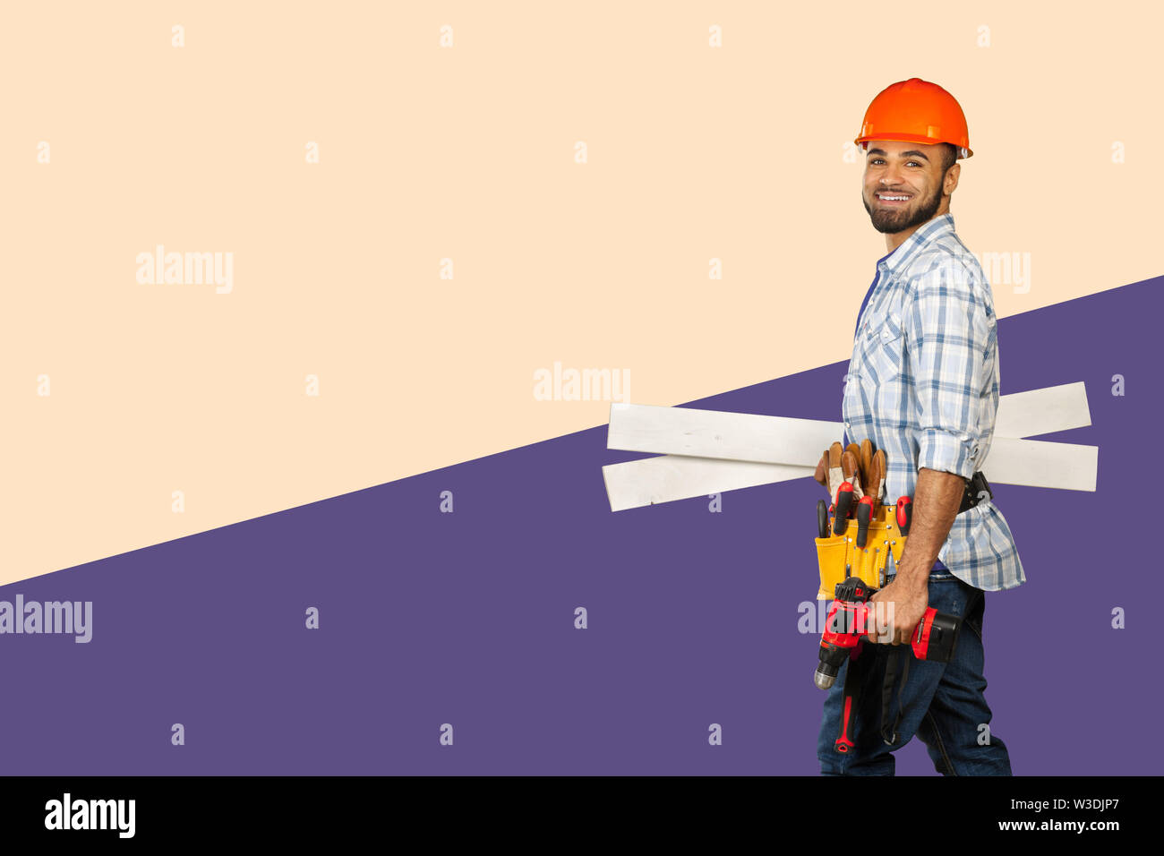 handsome happy workman Stock Photo - Alamy