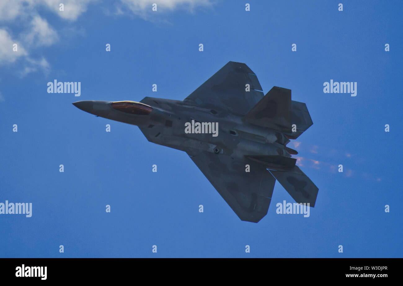 U.S. Air Force Maj. Paul Lopez, F-22 Demo Team commander, performers ...
