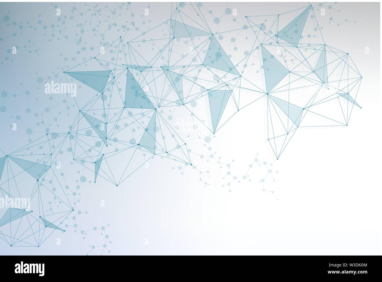 Geometric abstract background with connected line and dots. Structure molecule and communication ...