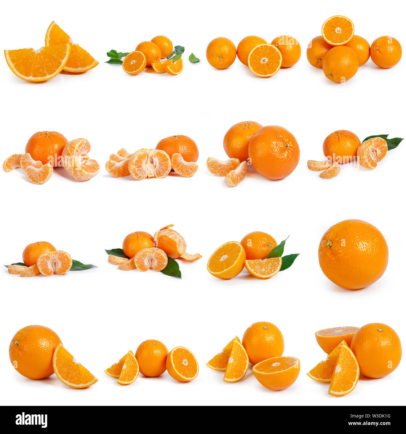Collage of fresh citrus isolated on white background Stock Photo - Alamy