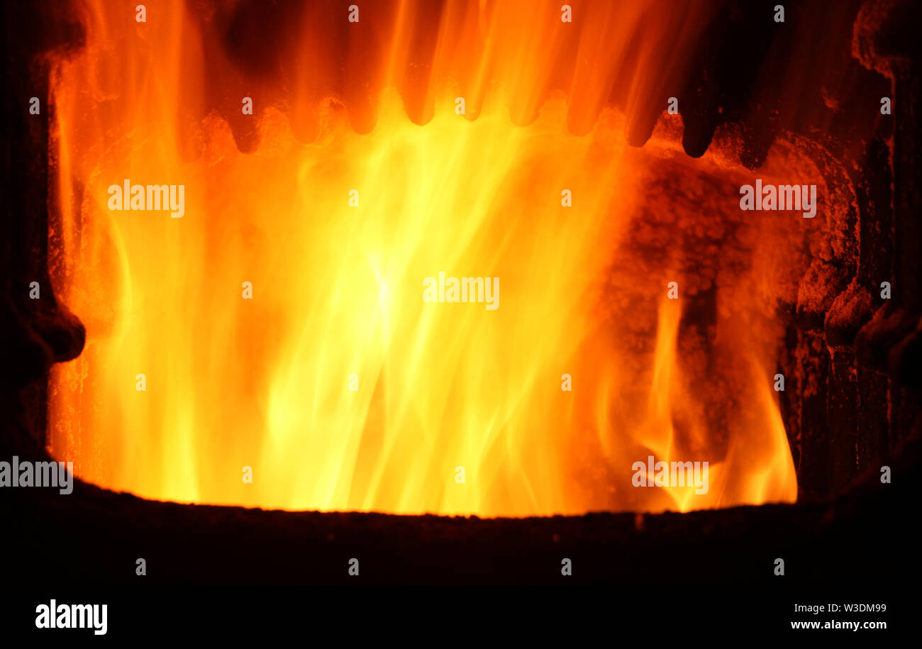 Furnace with fire Stock Photo - Alamy