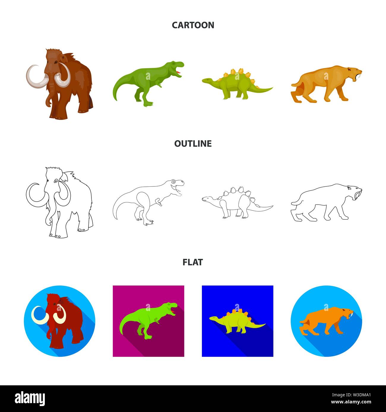 Vector illustration of animal and character logo. Set of animal and ...