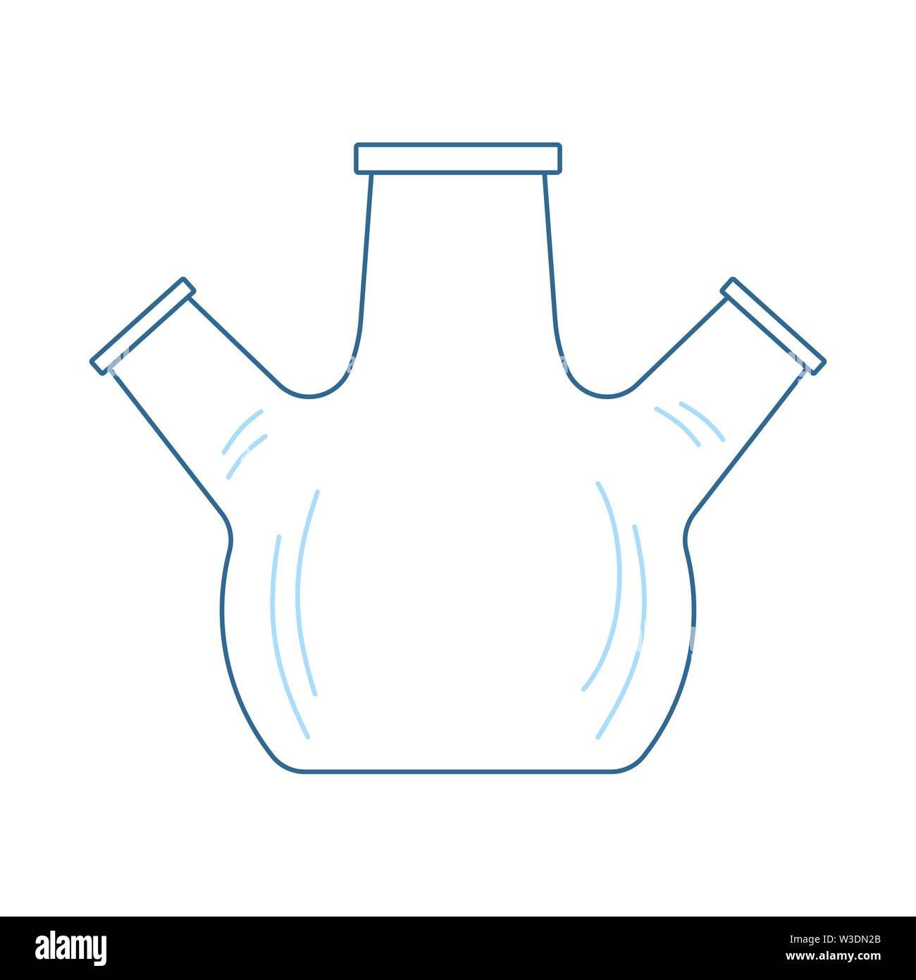 Icon Of Chemistry Round Bottom Flask. Thin Line With Blue Fill Design ...