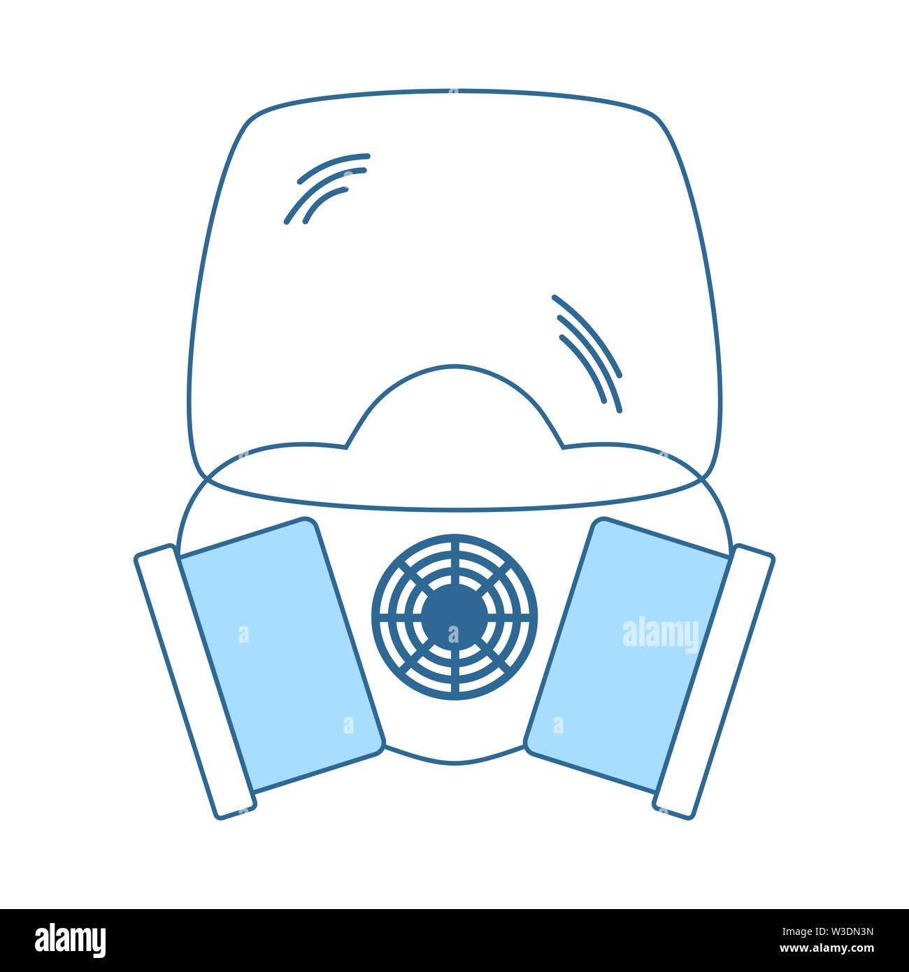 Icon Of Chemistry Gas Mask. Thin Line With Blue Fill Design. Vector ...