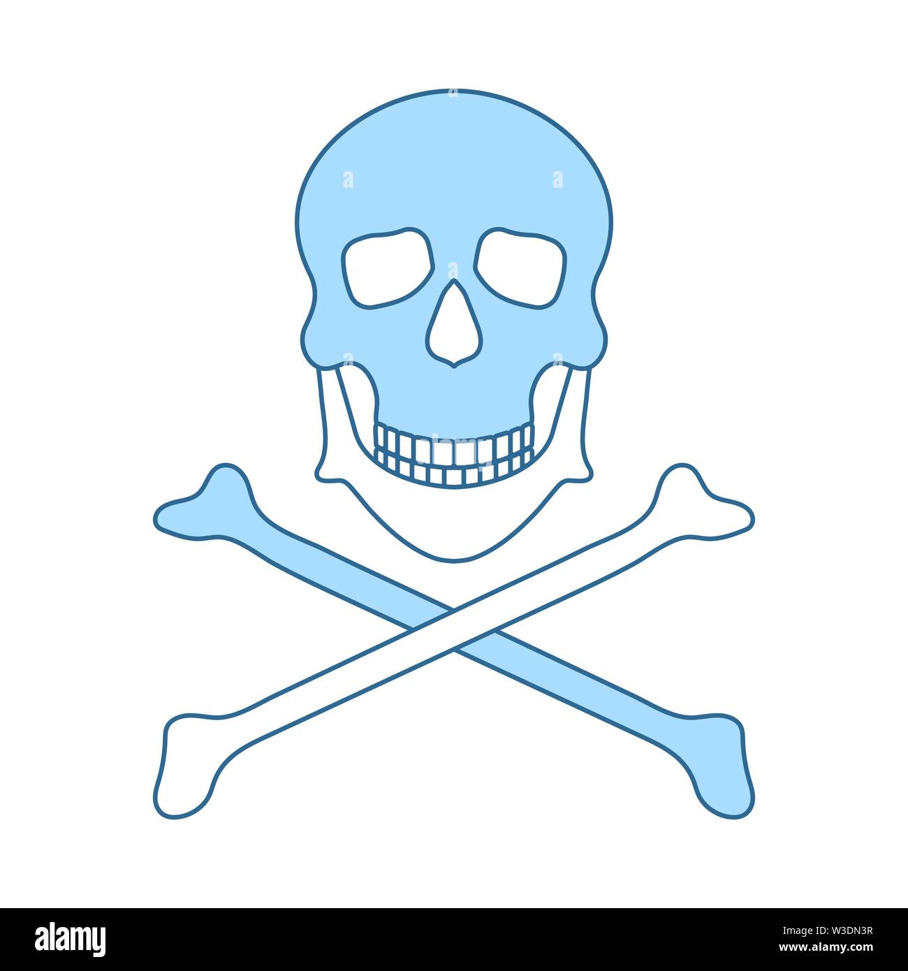 Icon Of Poison From Skill And Bones. Thin Line With Blue Fill Design ...