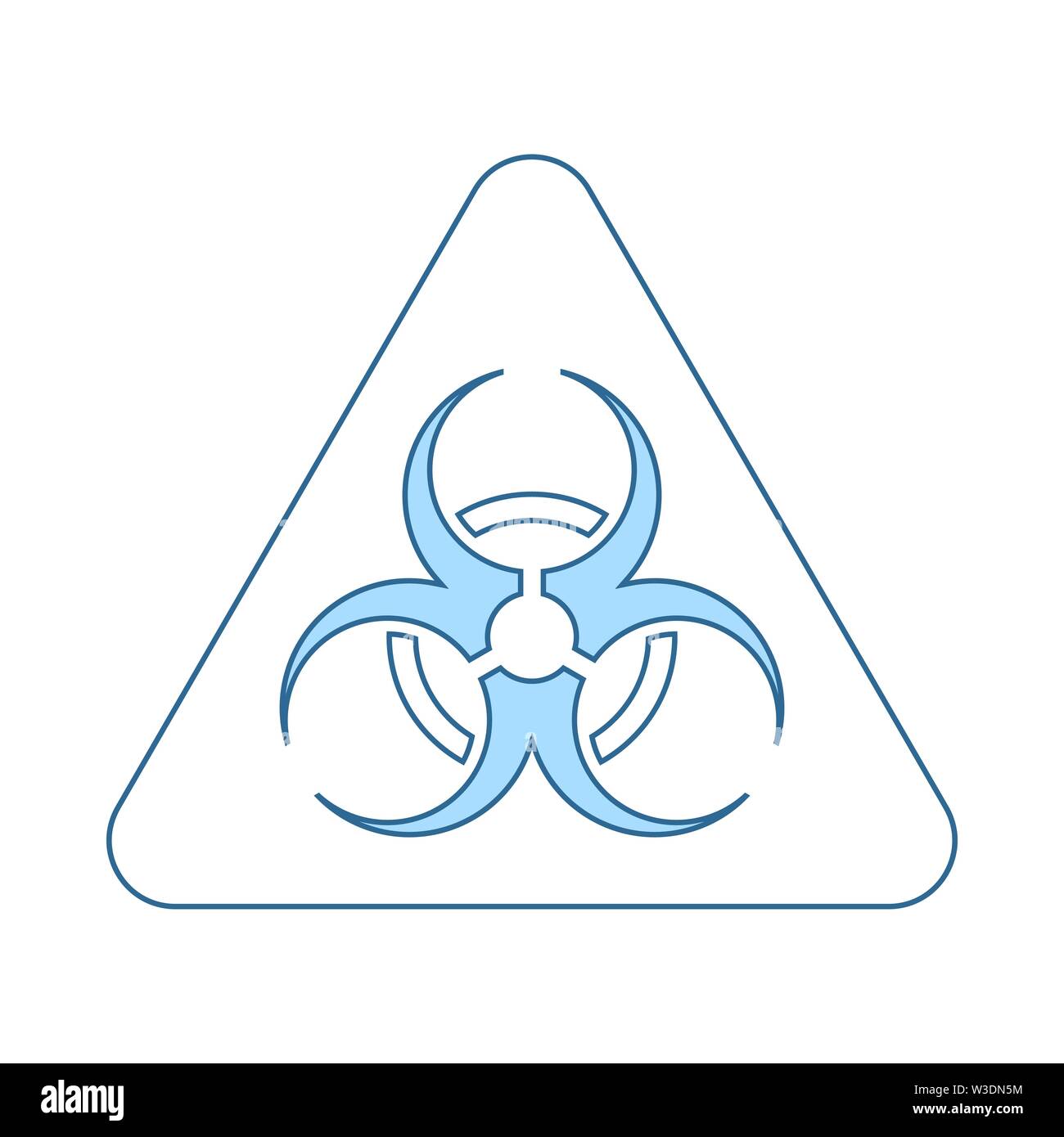 Biohazard Icon. Thin Line With Blue Fill Design. Vector Illustration ...