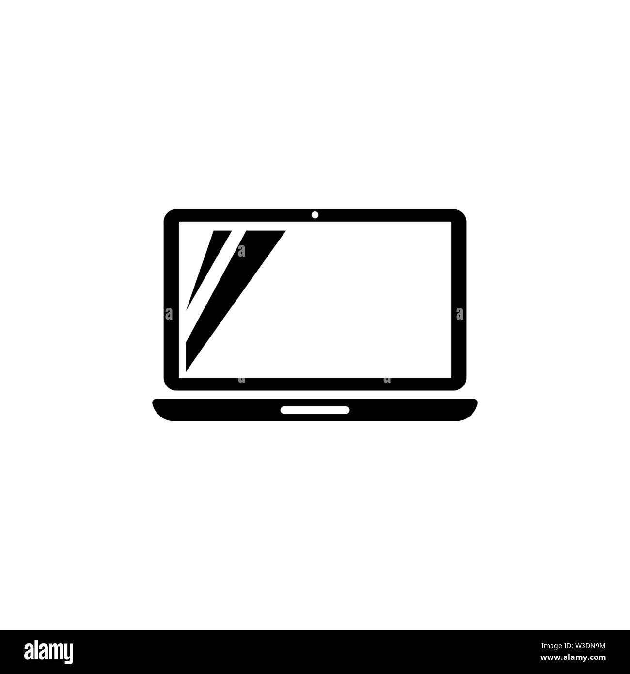 Laptop Device, Notebook. Flat Vector Icon illustration. Simple black ...