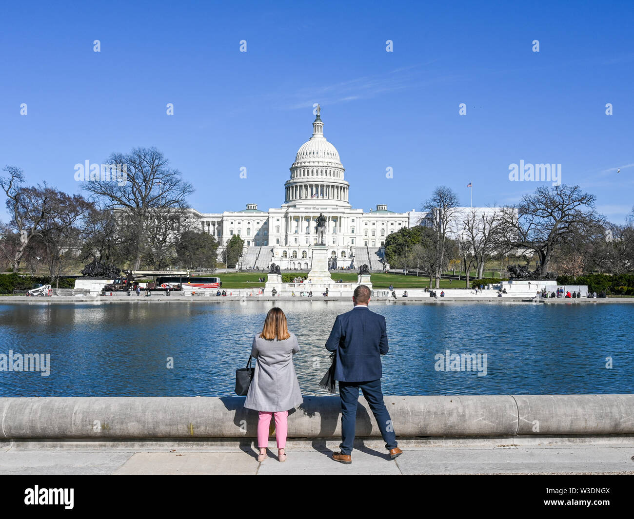 United States Capitol and Capitol Hill viewed from the National Mall ...