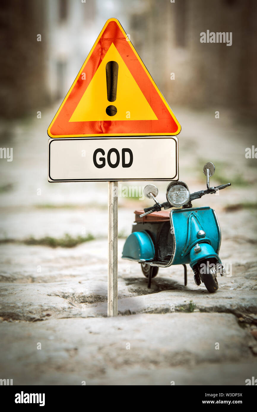 Street Sign the Direction Way to God Stock Photo - Alamy