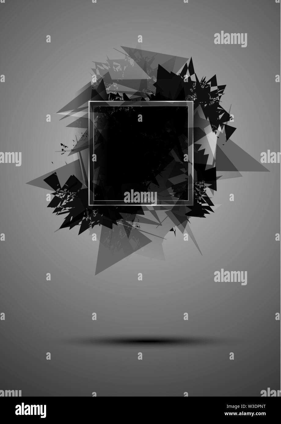 Explosion fragments vector illustration Black and White Stock Photos ...