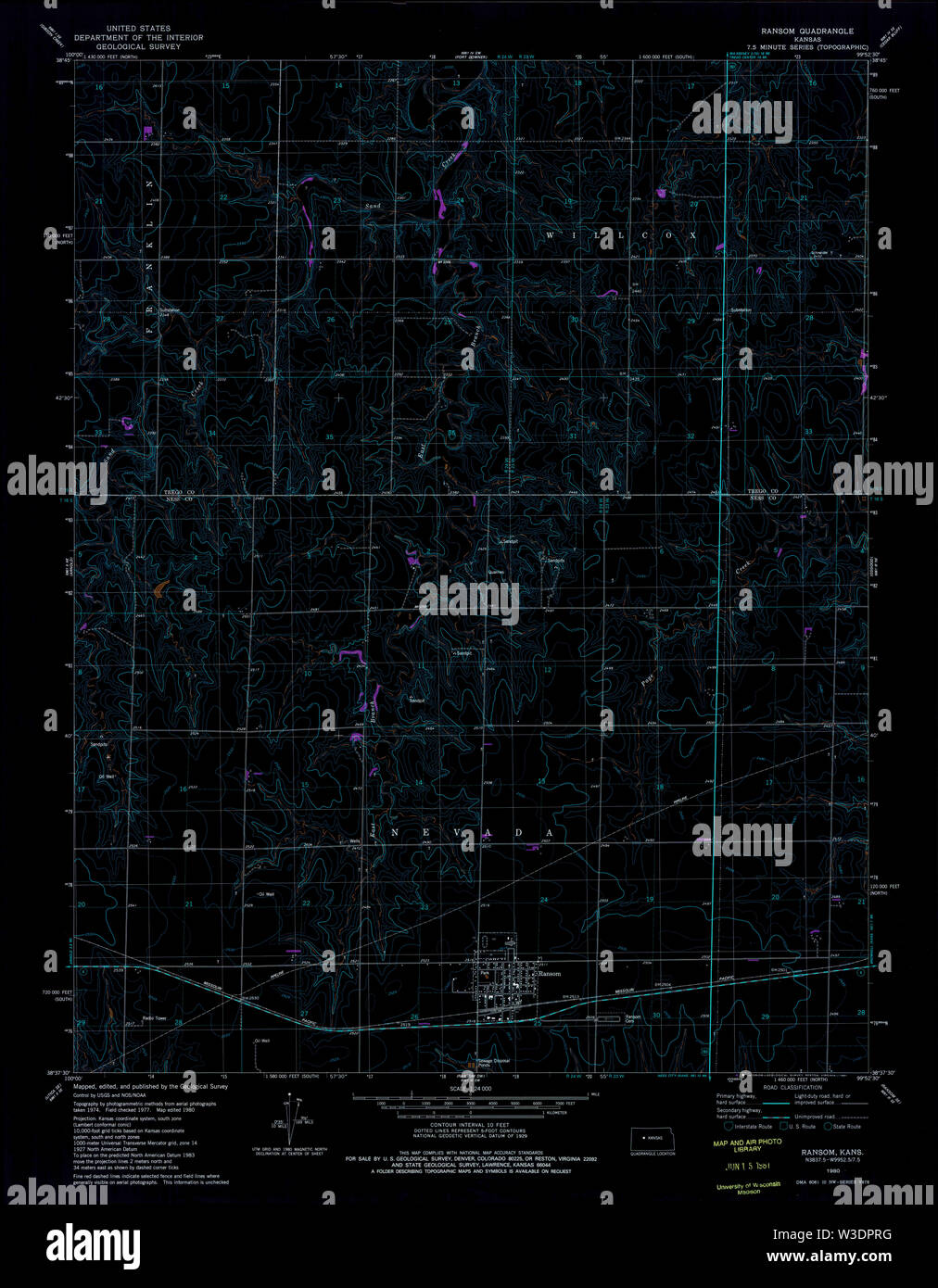 Map of ransom kansas hi-res stock photography and images - Alamy