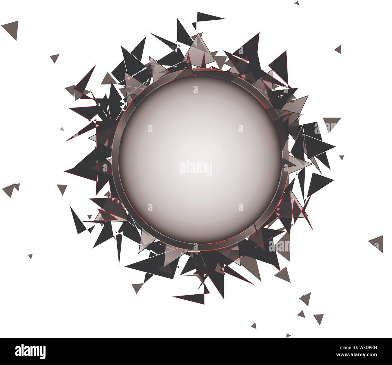 Abstract explosion of black glass on a white background Stock Vector ...