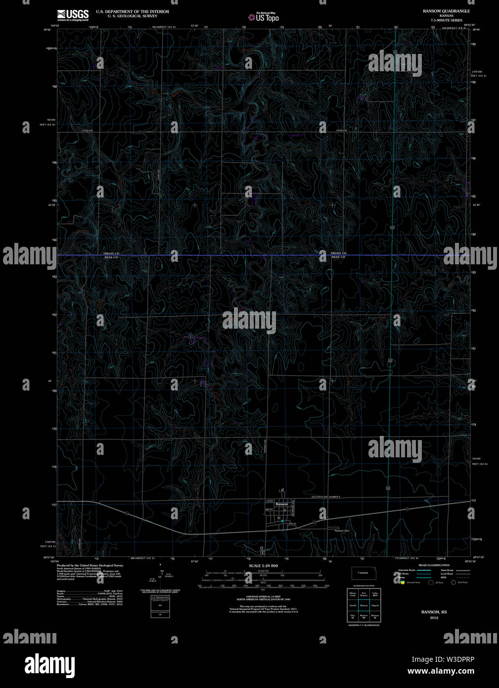 Map of ransom kansas hi-res stock photography and images - Alamy