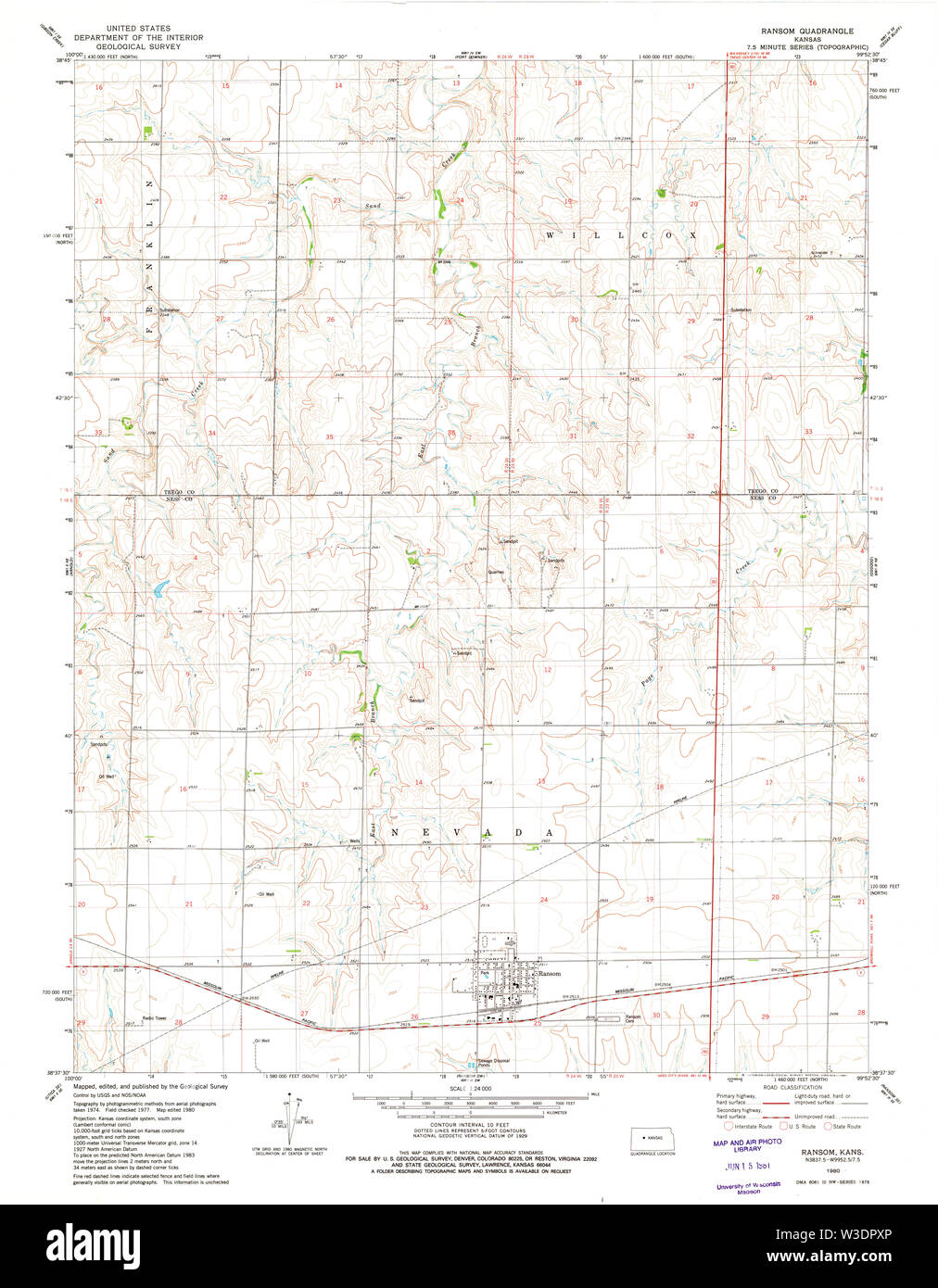Map of ransom kansas hi-res stock photography and images - Alamy