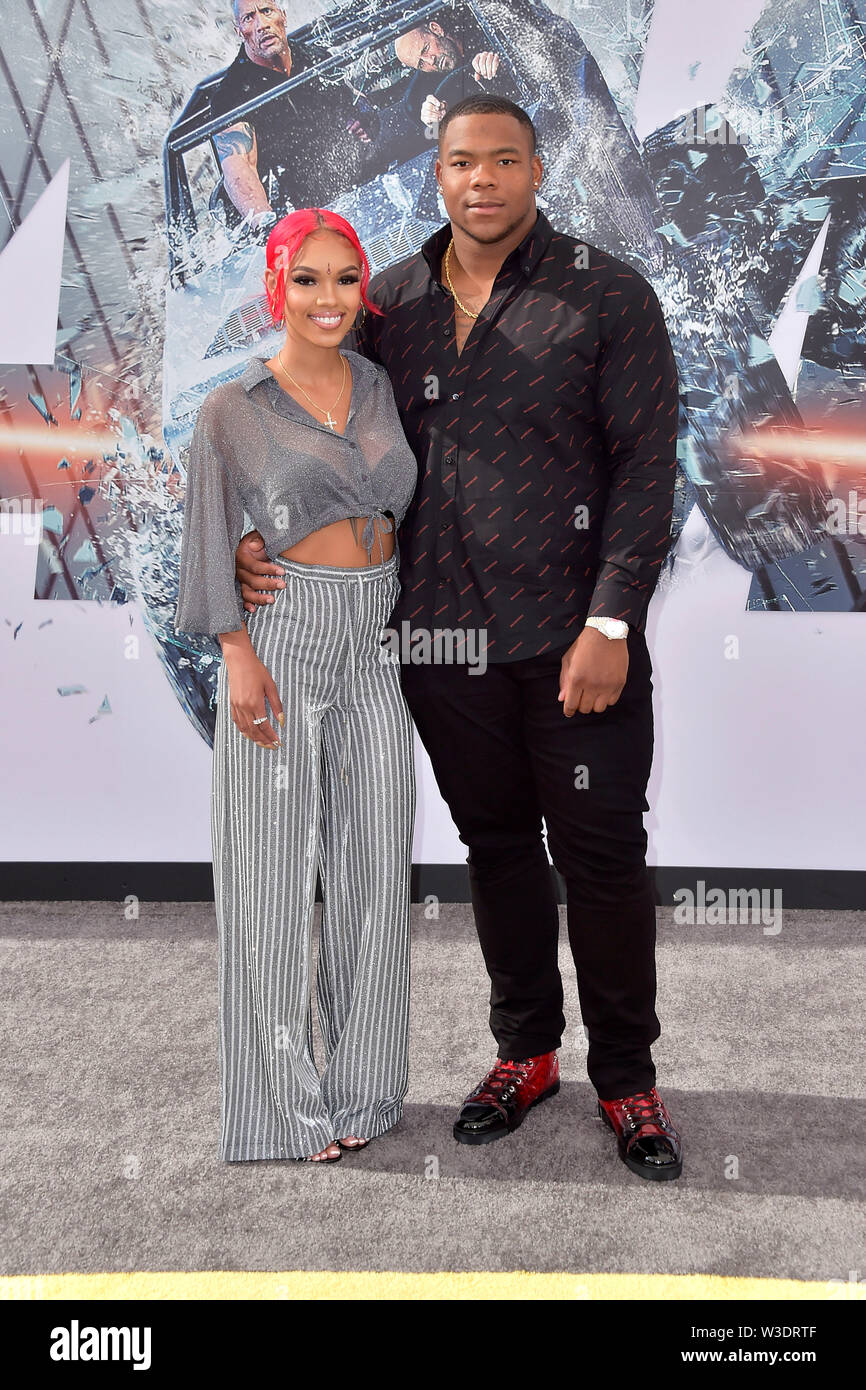 Los Angeles, USA. 13th July, 2019. Daron Payne with Yaunna Taylor at ...
