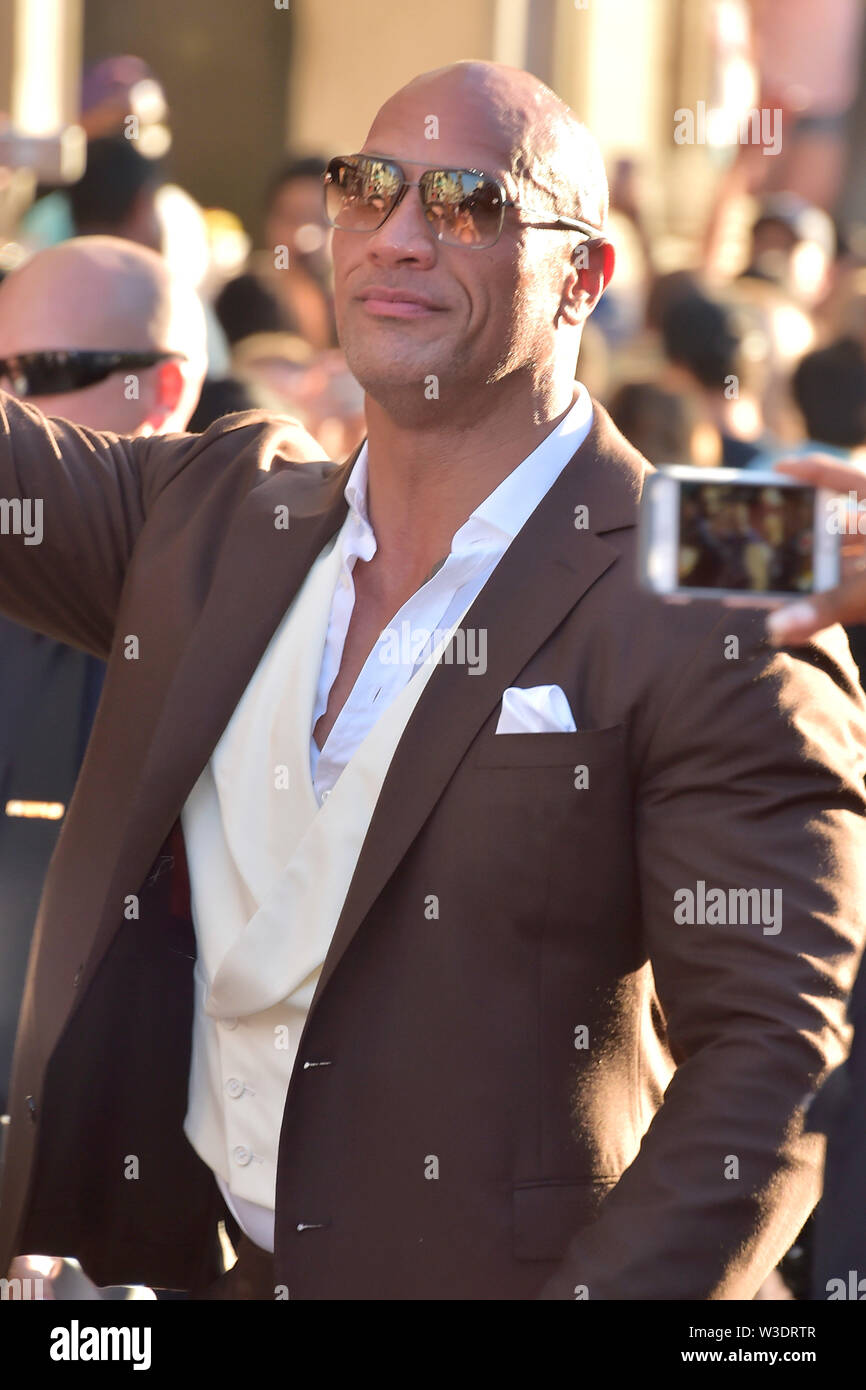 Los Angeles, USA. 13th July, 2019. Dwayne Johnson at the premiere of ...