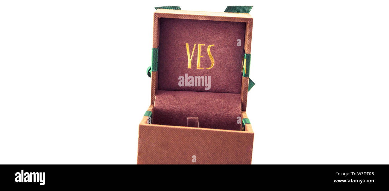 Poznan/Poland, 25 March 2014 - Will you marry me, Yes, wedding ring ...