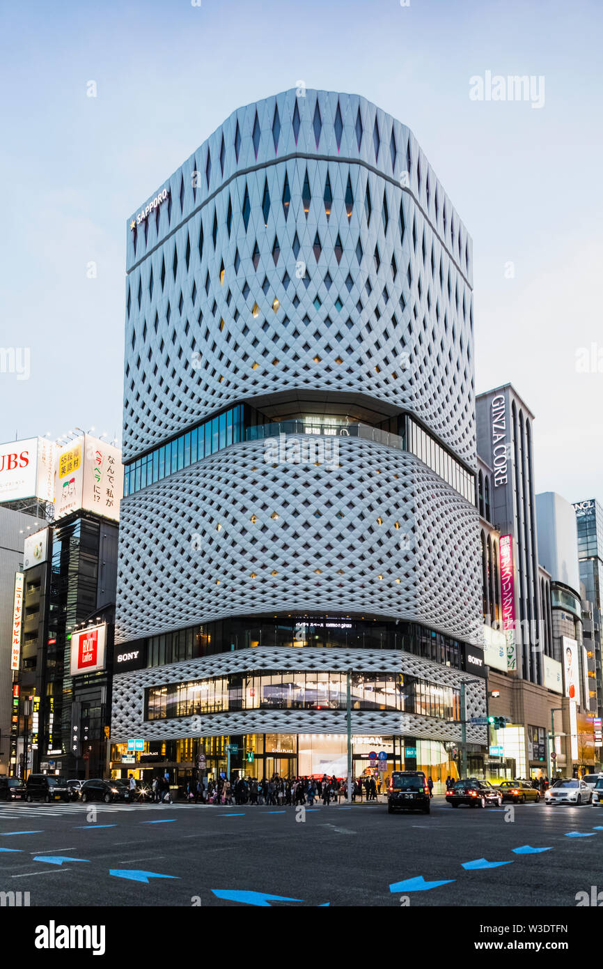 Japan, Honshu, Tokyo, Ginza, Ginza Yonchome Intersection, Ginza Place ...