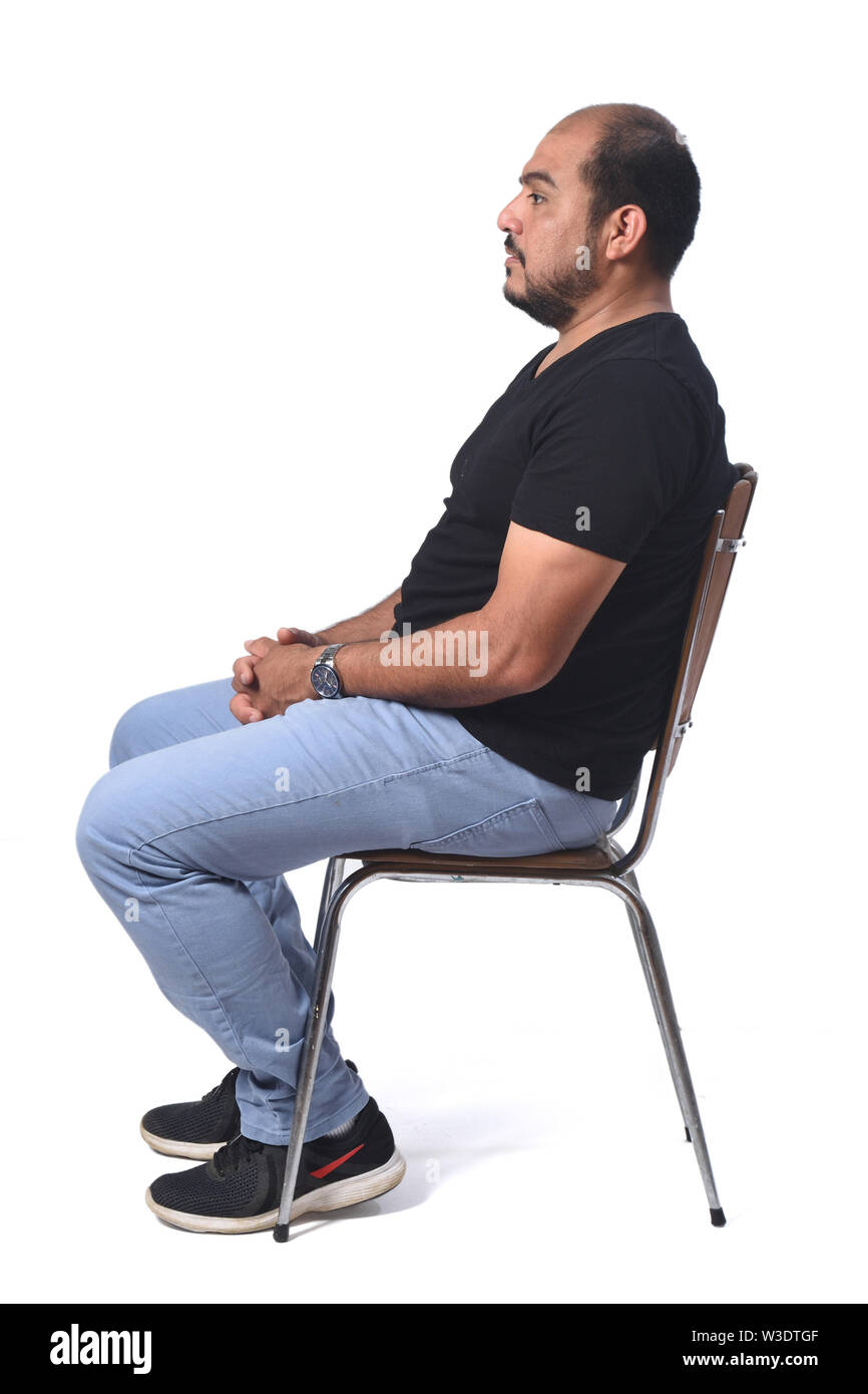 Man Sitting In Chair Profile