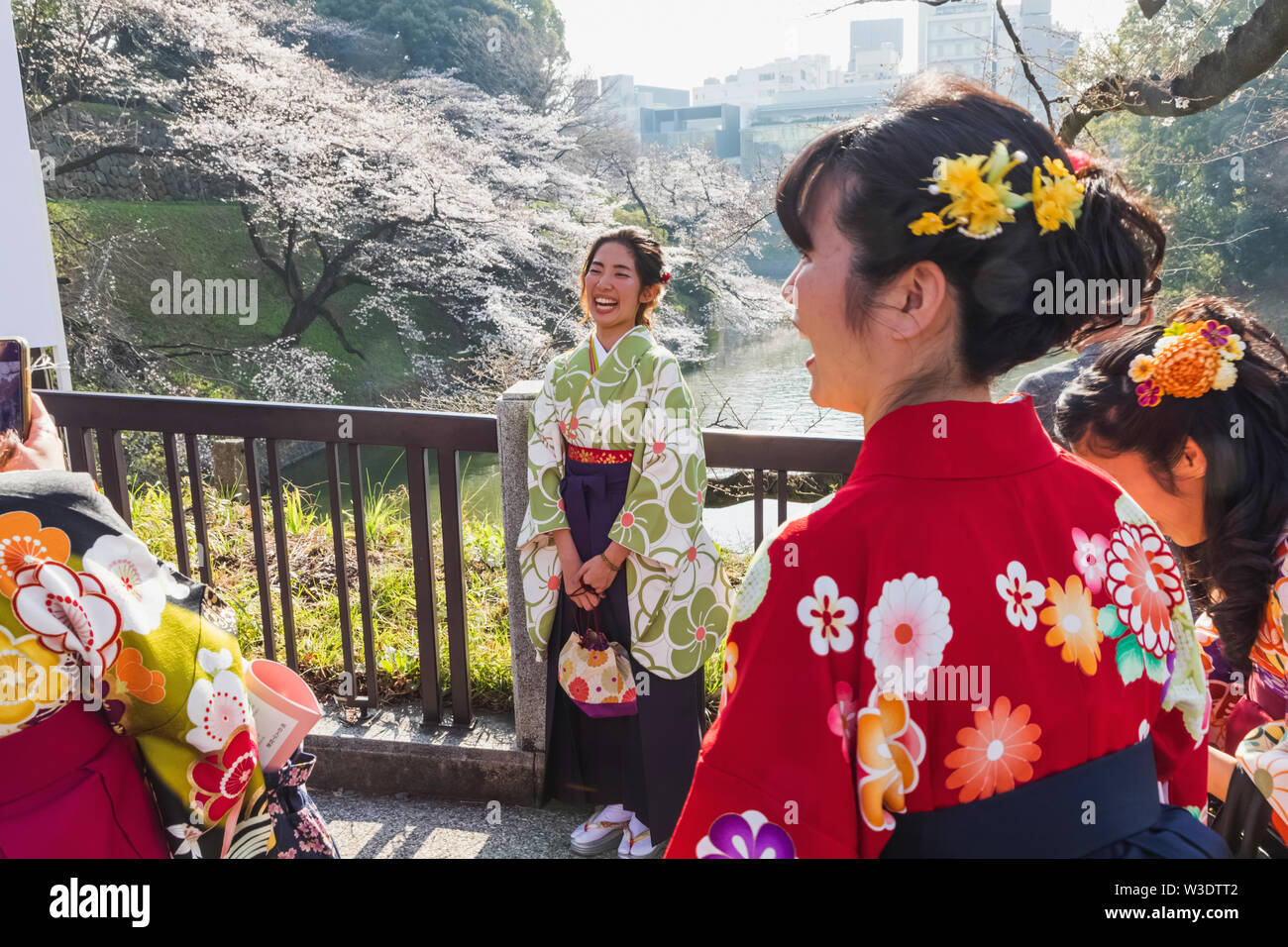 Japan, Honshu, Tokyo, Kudanshita, Chidori-ga-fuchi, Female University ...