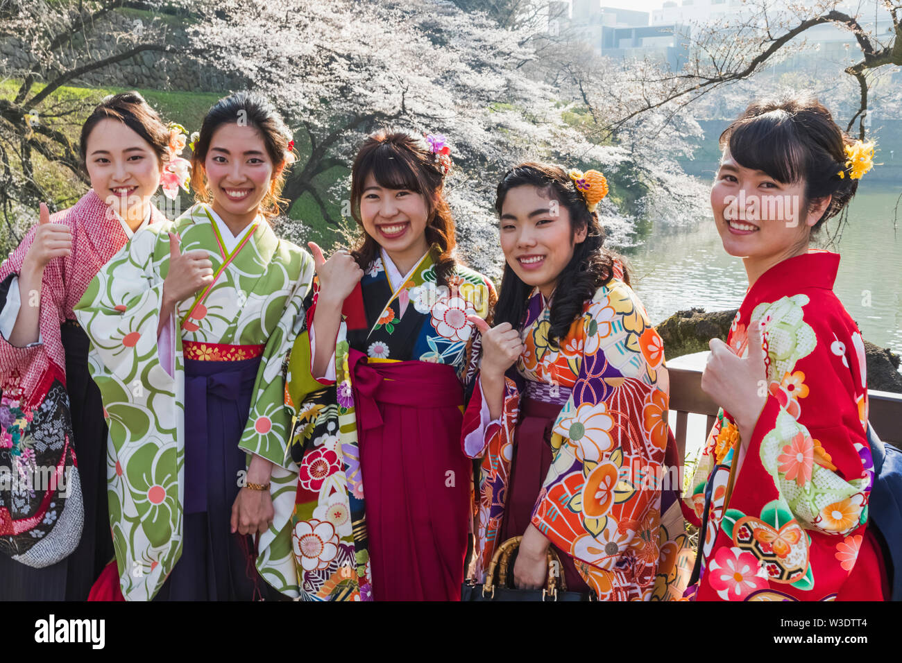 Japan, Honshu, Tokyo, Kudanshita, Chidori-ga-fuchi, Female University ...