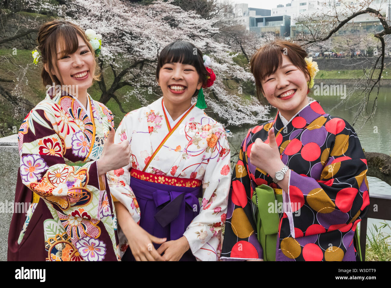 Japan, Honshu, Tokyo, Kudanshita, Chidori-ga-fuchi, Female University ...