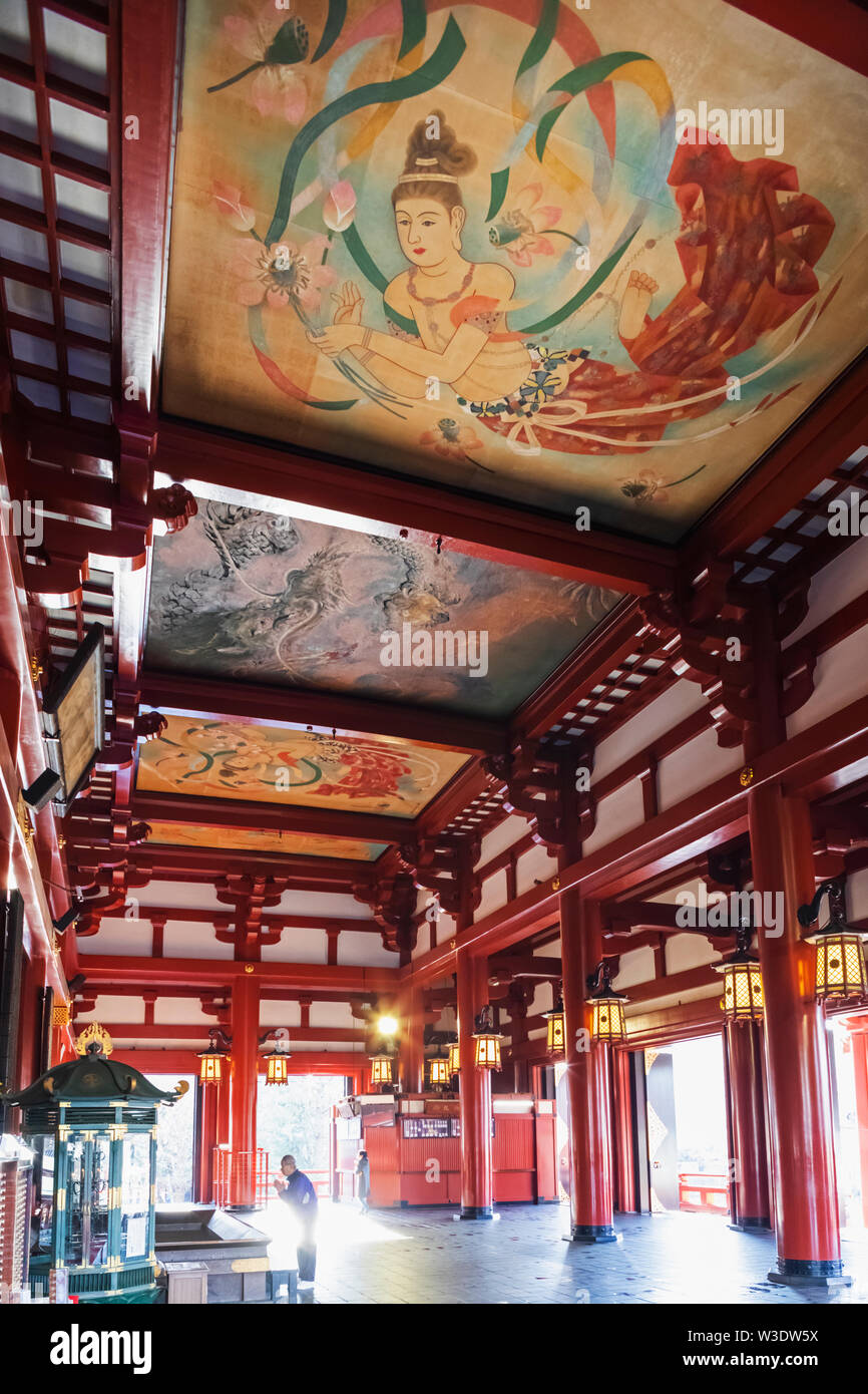 Japan, Honshu, Tokyo, Asakusa, Sensoji Temple, Man Praying inside The ...