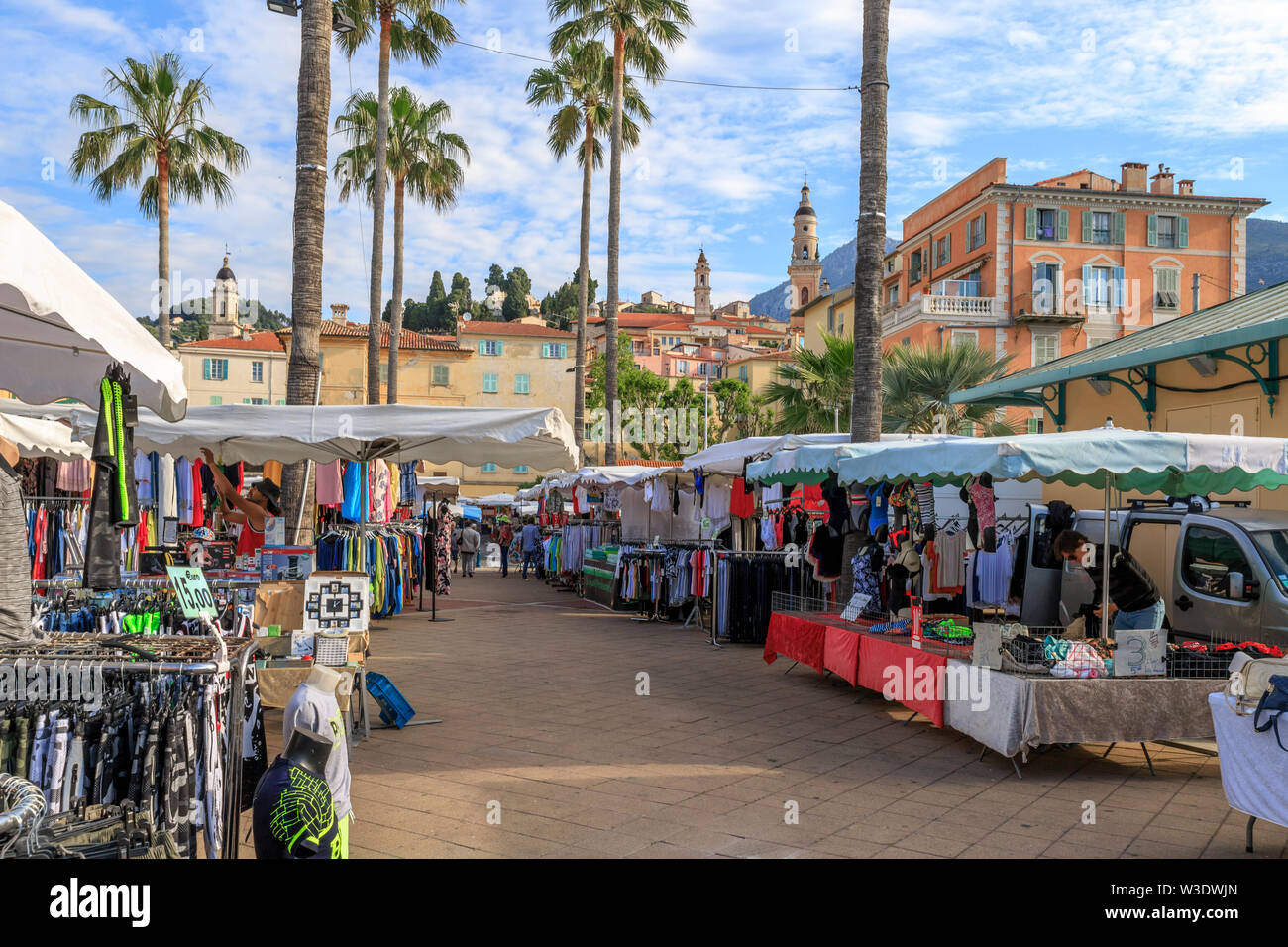 France, Alpes Maritimes, Menton, market at the foot of the old town ...