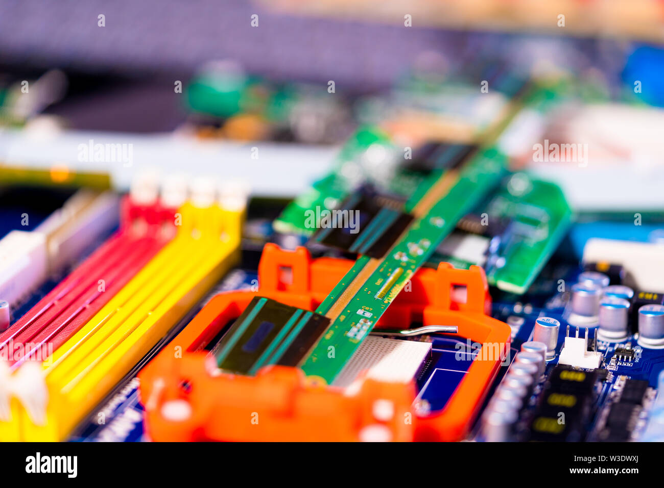 electronic PCB garbage as background from recycle industry and old ...