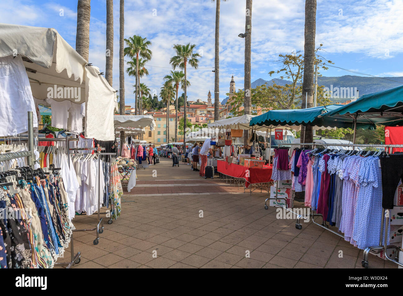 France, Alpes Maritimes, Menton, market at the foot of the old town ...