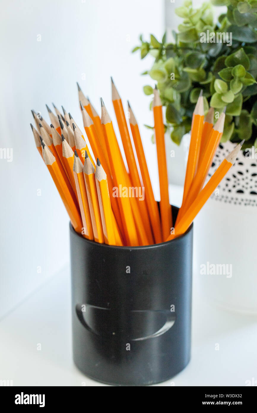 Pile of pencils Stock Photo - Alamy